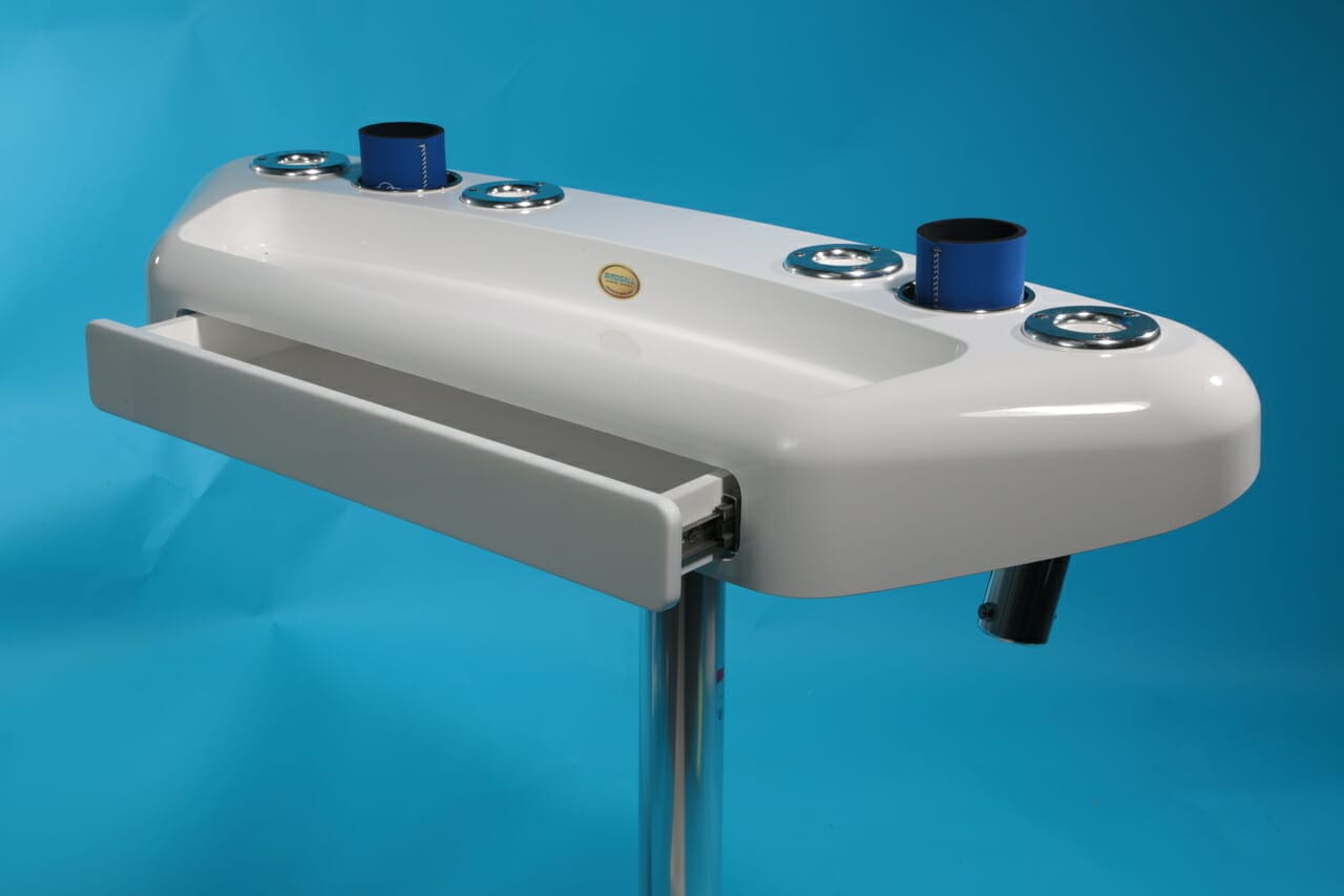 40" Pedestal Rocket Launcher w/ Recessed Tray by Birdsall Marine Design